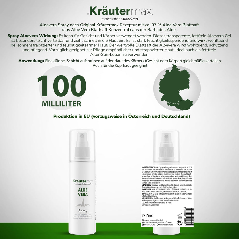 Aloe Vera Spray 1 x 100 ml | Kräutermax