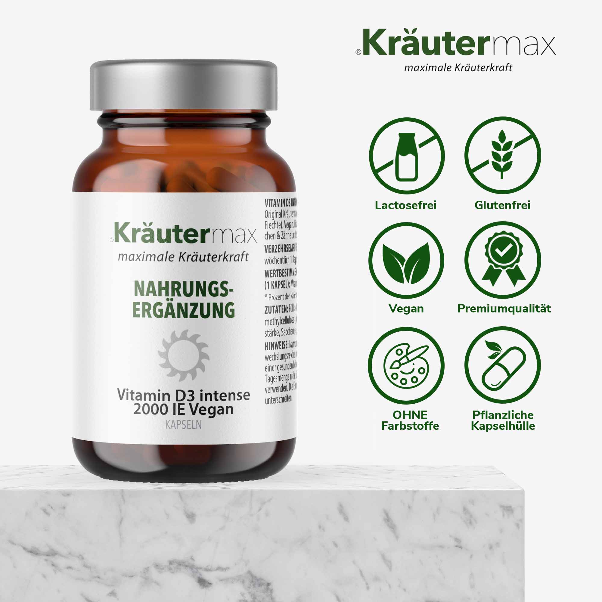 Vitamin D3 2000 IE Kapseln 1 x 90 Stück | Kräutermax Naturheilmittel ...